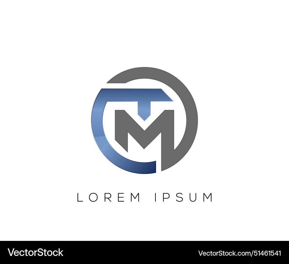 Tm letter initial logo design template Royalty Free Vector