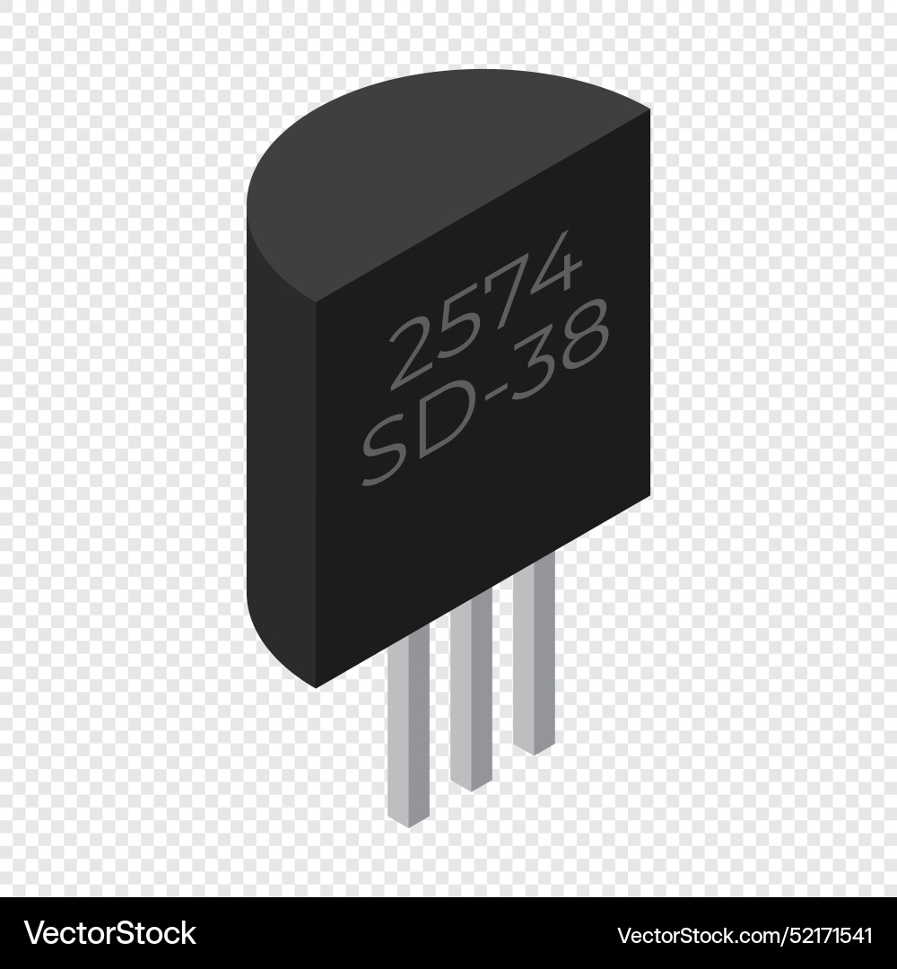 Transistor electronic component icon Royalty Free Vector