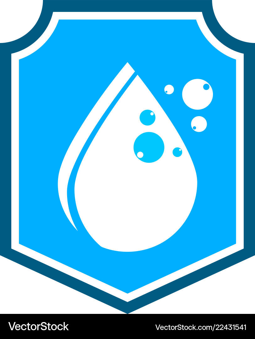 Waterproof water shield logo template Royalty Free Vector