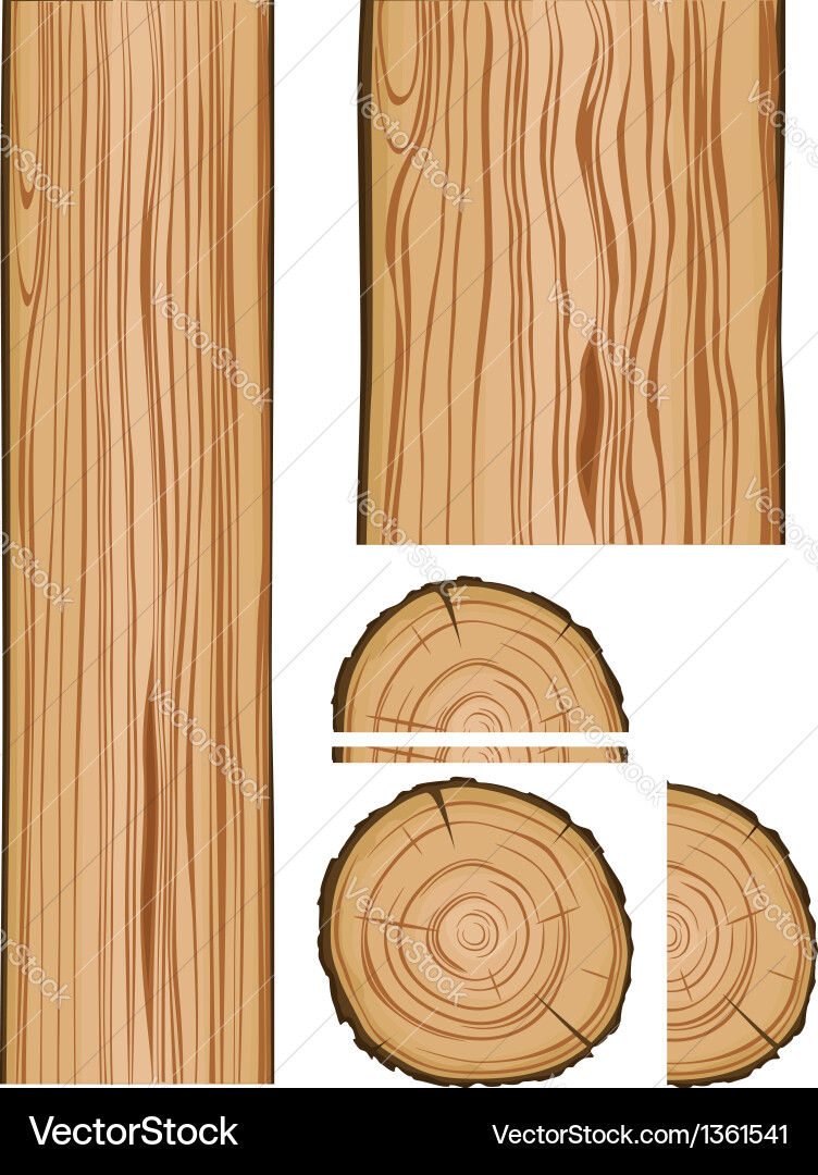 Wood texture and parts Royalty Free Vector Image