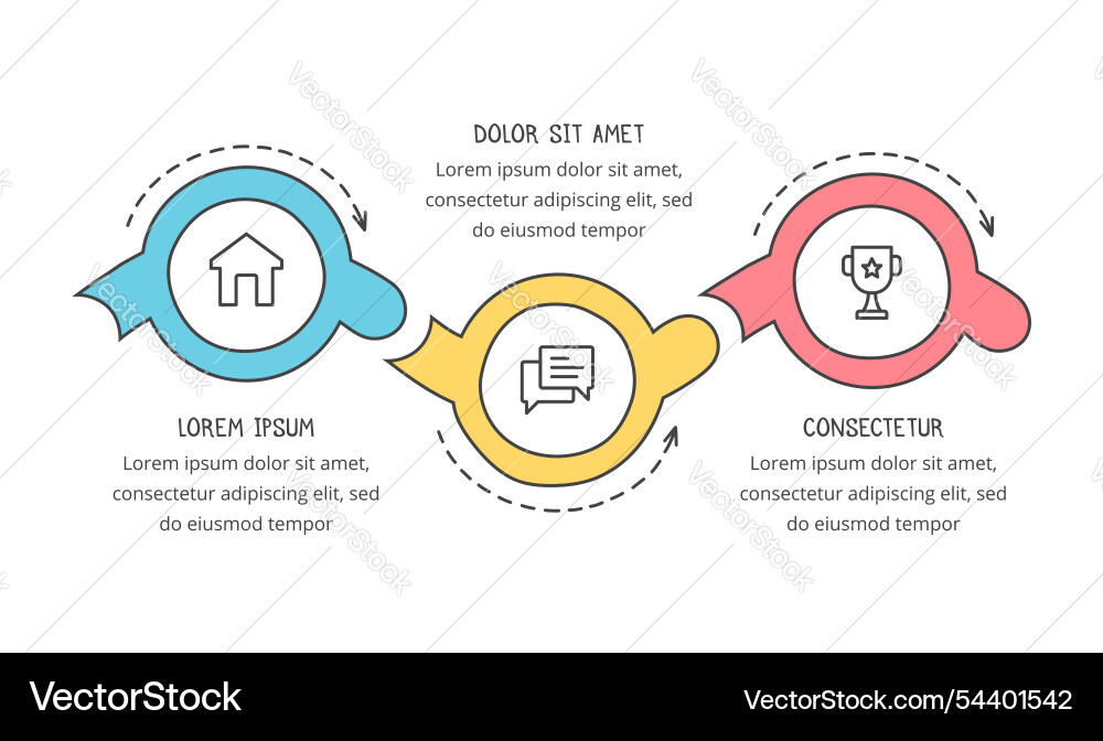 3 Step Process Diagram Royalty Free Vector Image