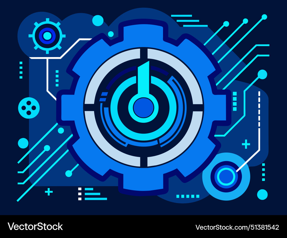 Abstract geometric technology shape of glowing Vector Image