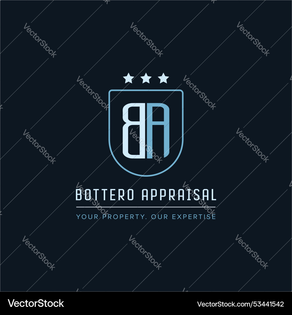 B a logo ba letter modern design with blue Vector Image