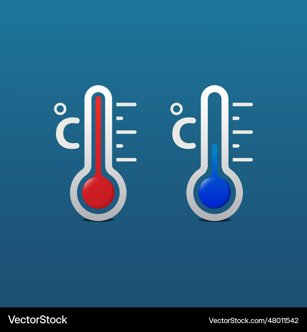 Celsius temperature hot and cold icon Royalty Free Vector