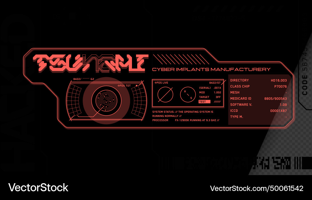 Cyberpunk HUD Interface - Sci-Fi Royalty Free Vector Image