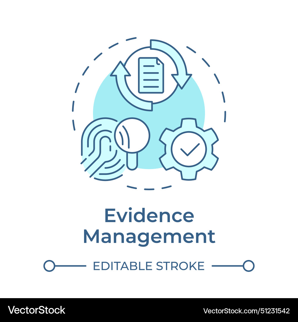 Evidence management soft blue concept icon Vector Image