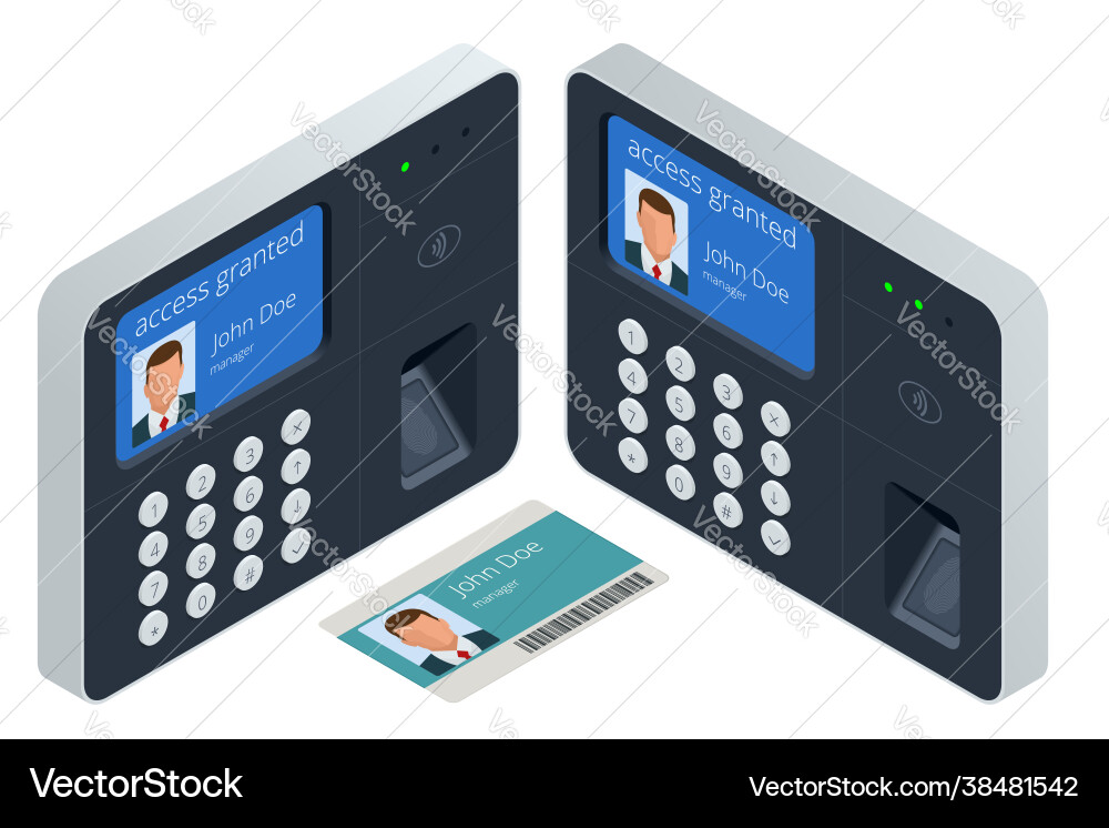 Finger print scan for enter security system Vector Image