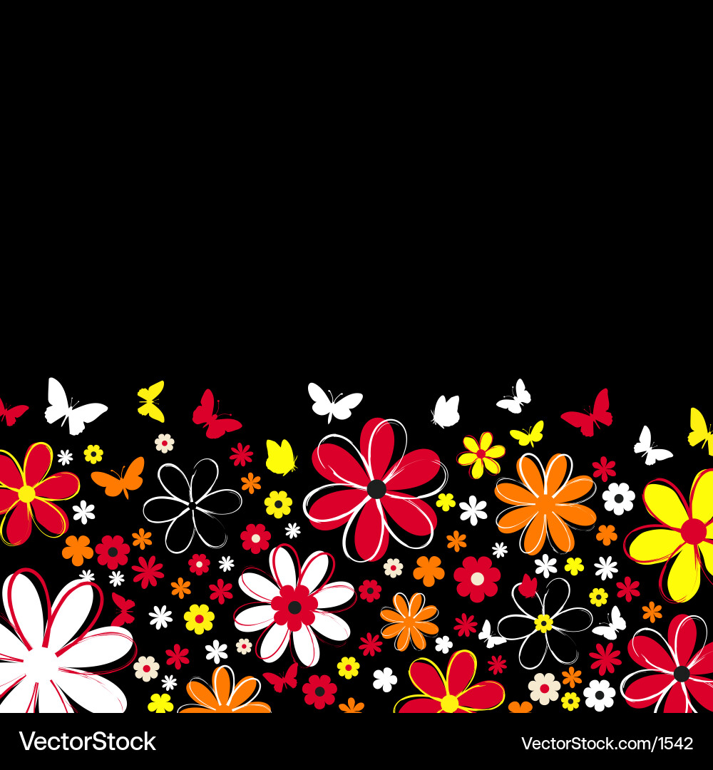 Flowers and butterflies Royalty Free Vector Image