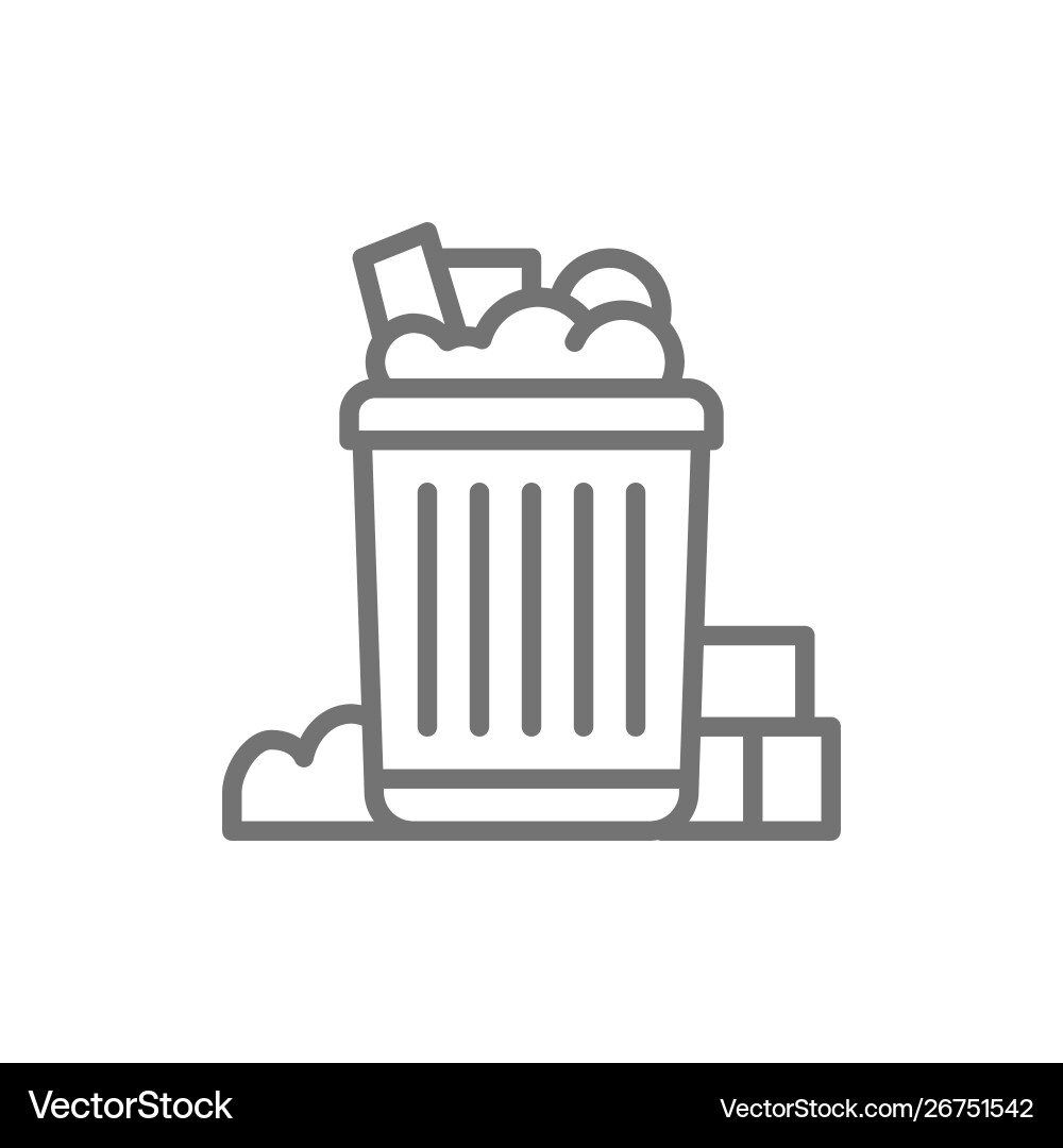 Gefüllt kann Müll Abfall Linie Icon Lizenzfreier Vektor