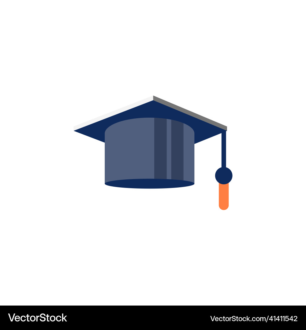 Graduation and diploma cap flat icon Royalty Free Vector