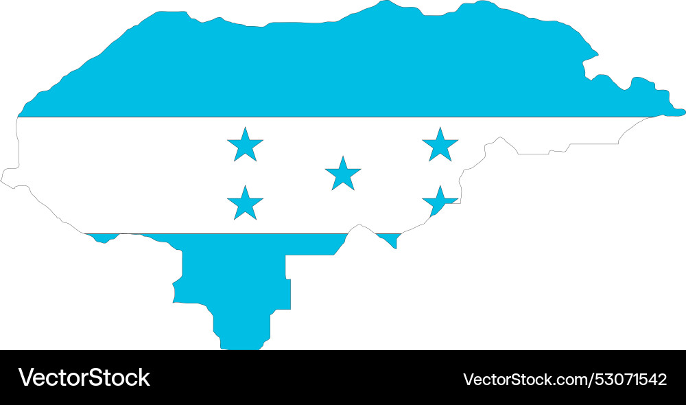 Honduras flag in map Royalty Free Vector Image