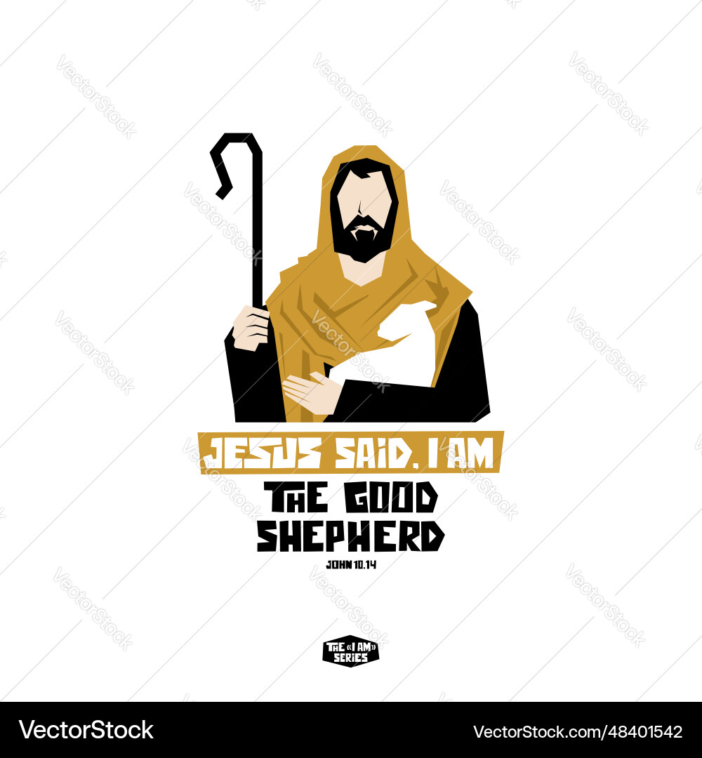 Jesus: The Good Shepherd Royalty Free Vector Image
