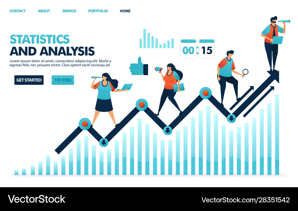 Looking at annual statistics on corporate Vector Image