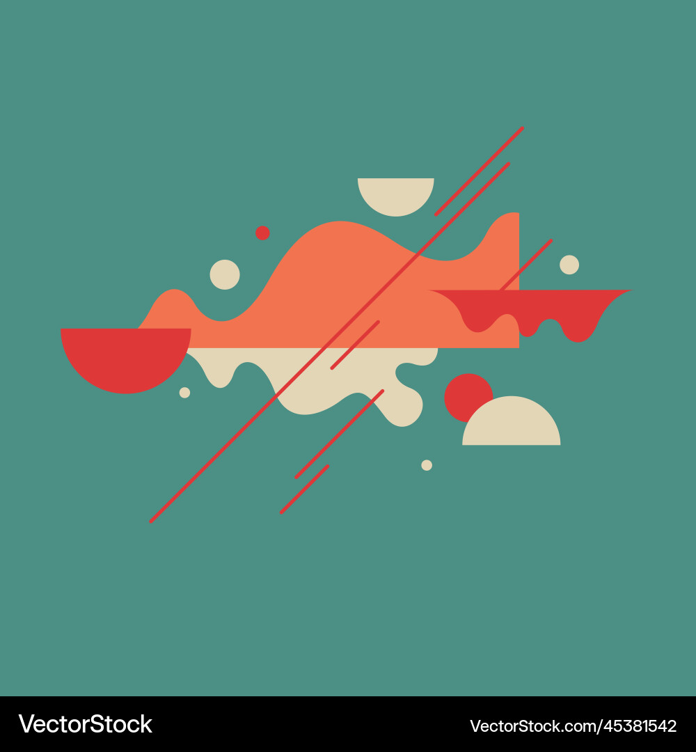 Modern geometric composition of various shapes Vector Image