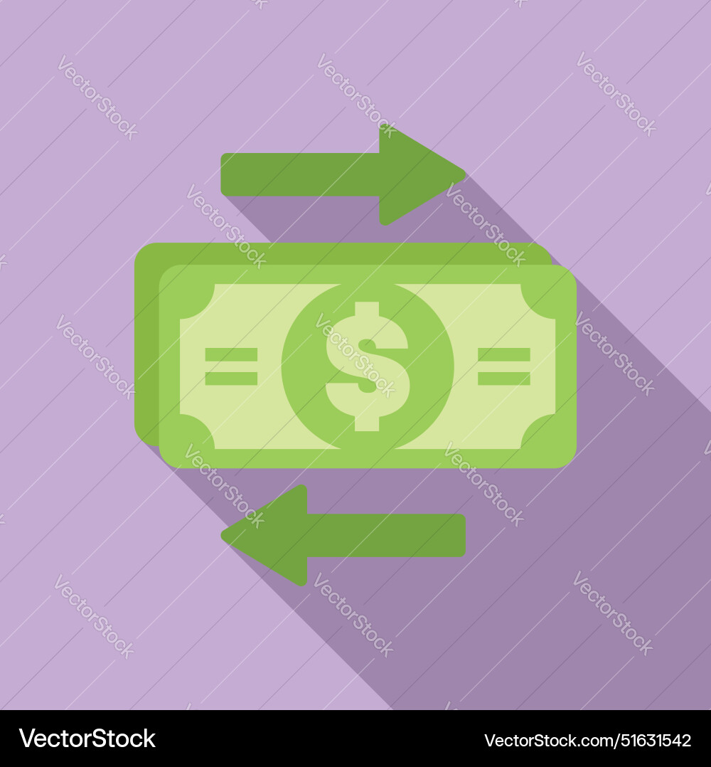 Money transferring with arrows pointing opposite Vector Image