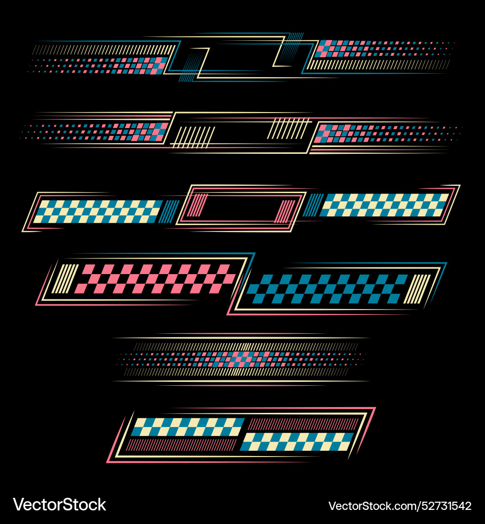 Racing Decals - Speed & Checkers Royalty Free Vector