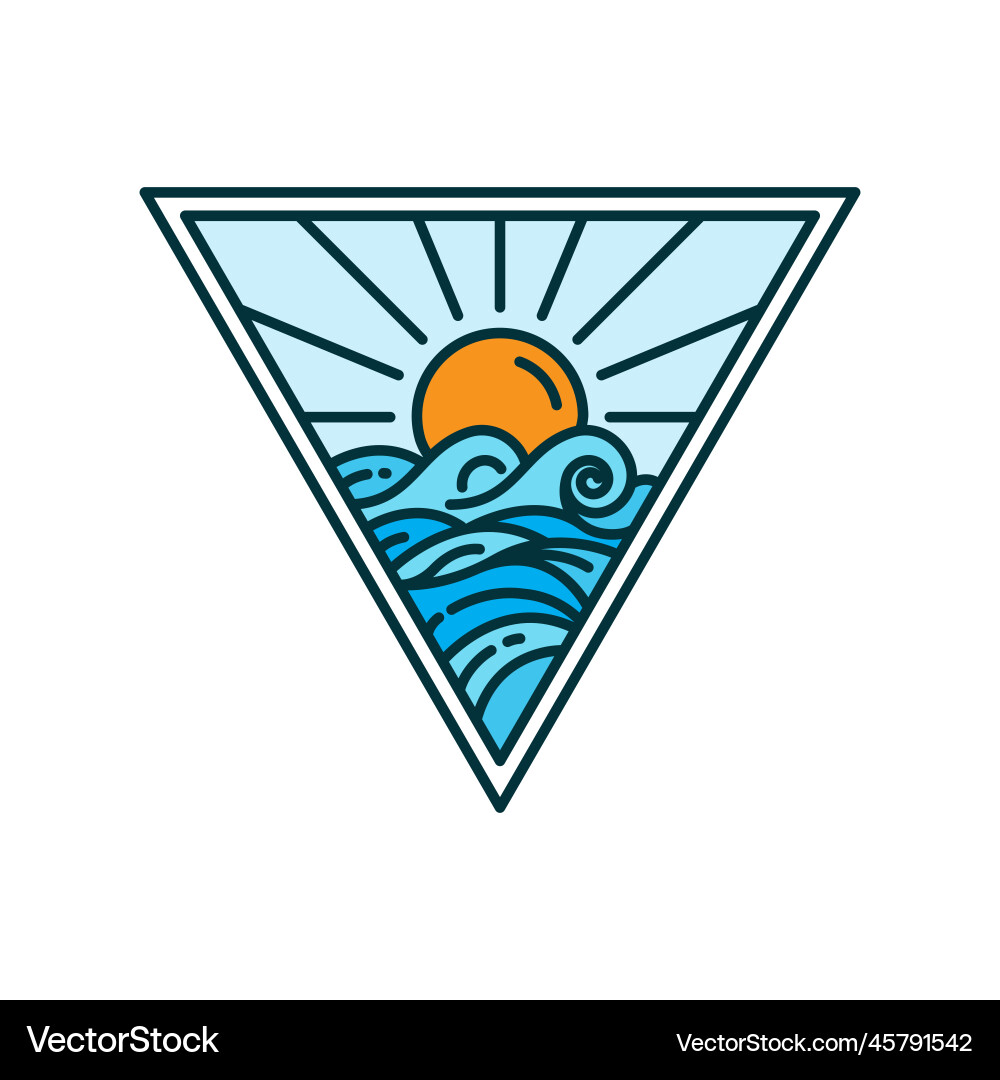 Triangle shape sunset logo Royalty Free Vector Image