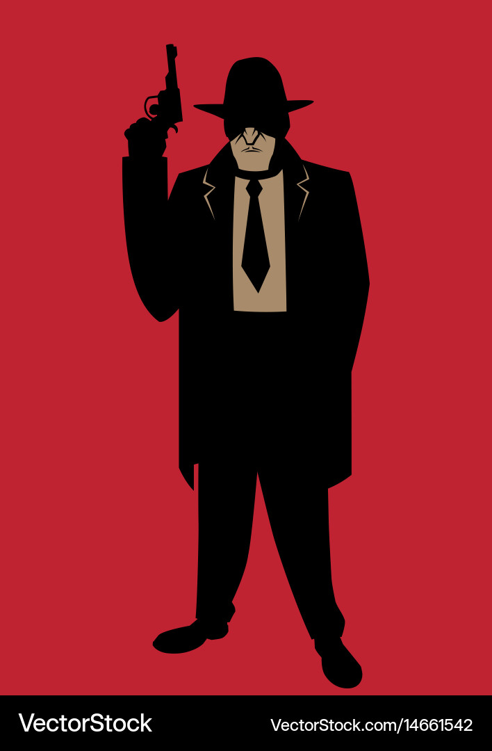 Vintage Gangster Portrait Royalty Free Vector Image