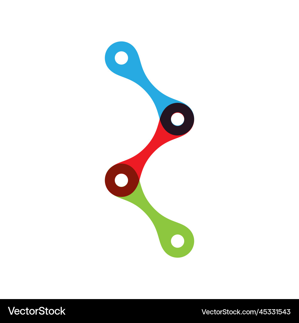 Abstract chains icon logo Royalty Free Vector Image