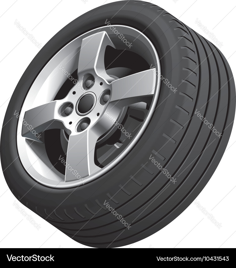 Alloy wheel isolated Royalty Free Vector Image