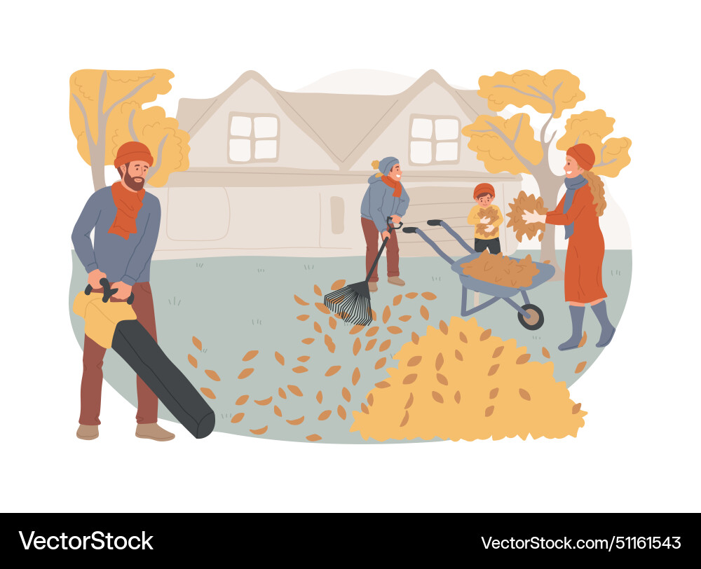 Fall clean-up isolated concept Royalty Free Vector Image