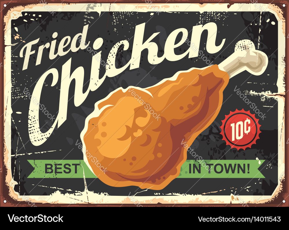 Fried chicken Royalty Free Vector Image - VectorStock