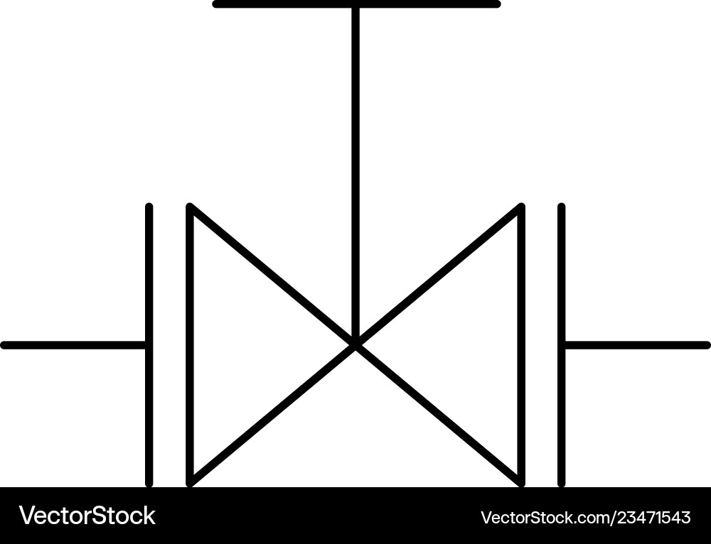 Manually operated valve symbol icon Royalty Free Vector
