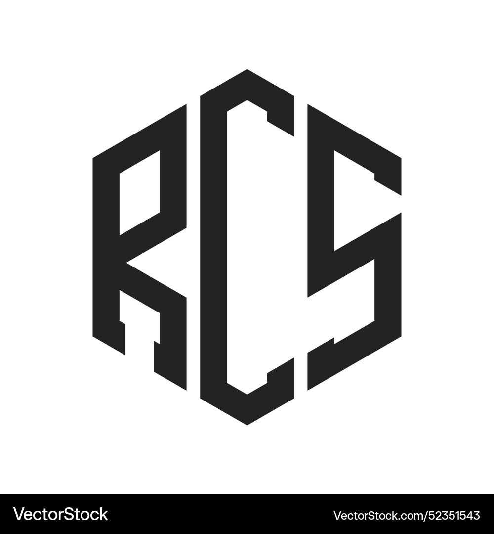 Rcs logo design initial letter monogram Royalty Free Vector