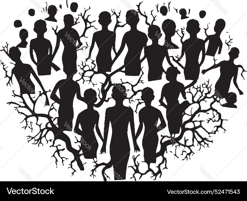 Rotting rendezvous doodle zombies logo undead Vector Image