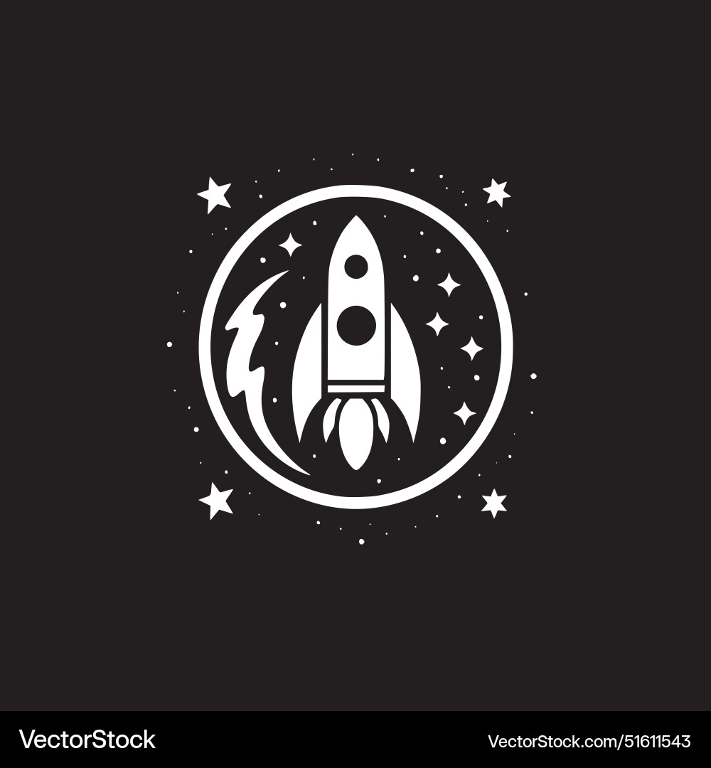 Space - minimalist and flat logo Royalty Free Vector Image