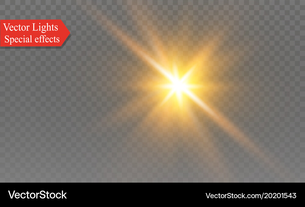 Star on a transparent backgroundlight effect Vector Image