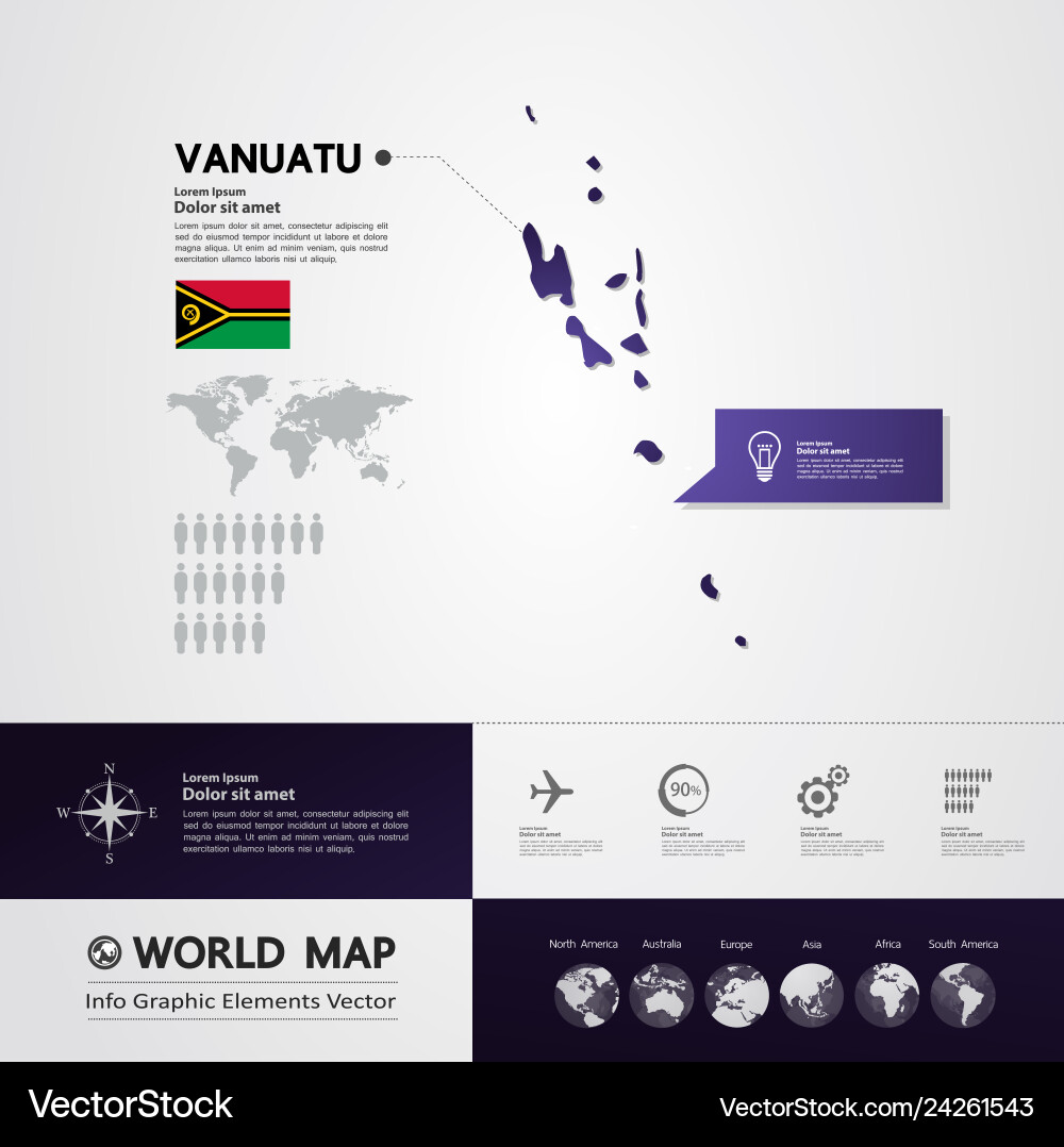 Vanuatu map Royalty Free Vector Image - VectorStock