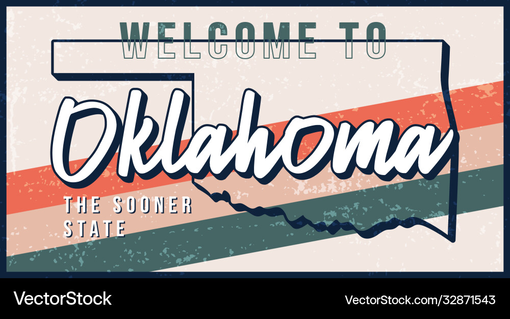 Vintage Oklahoma Welcome Sign Royalty Free Vector Image