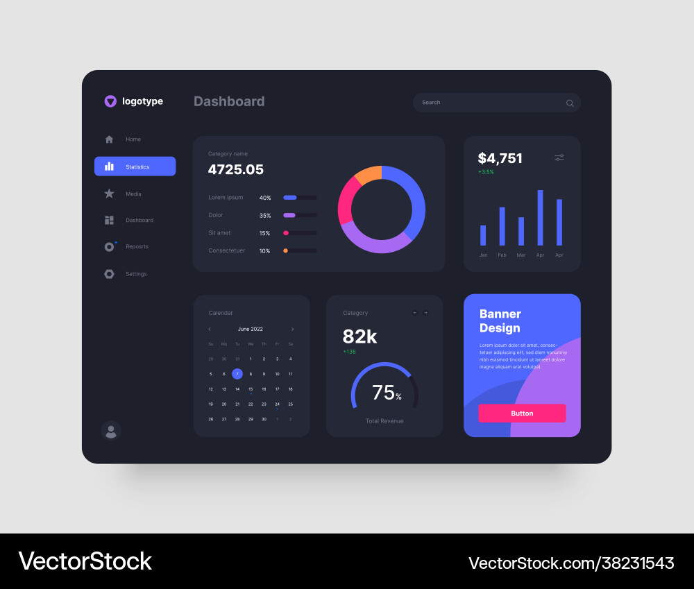 Wireframes screens dashboard ui and ux kit design Vector Image