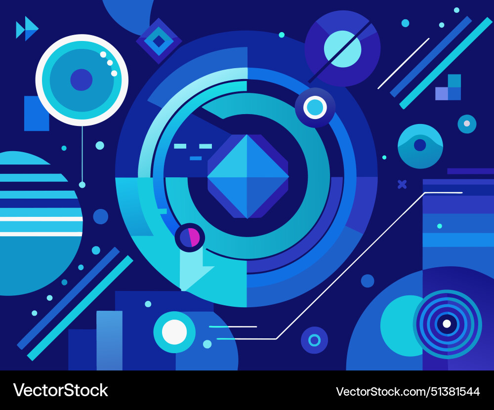 Abstract geometric technology shape of glowing Vector Image