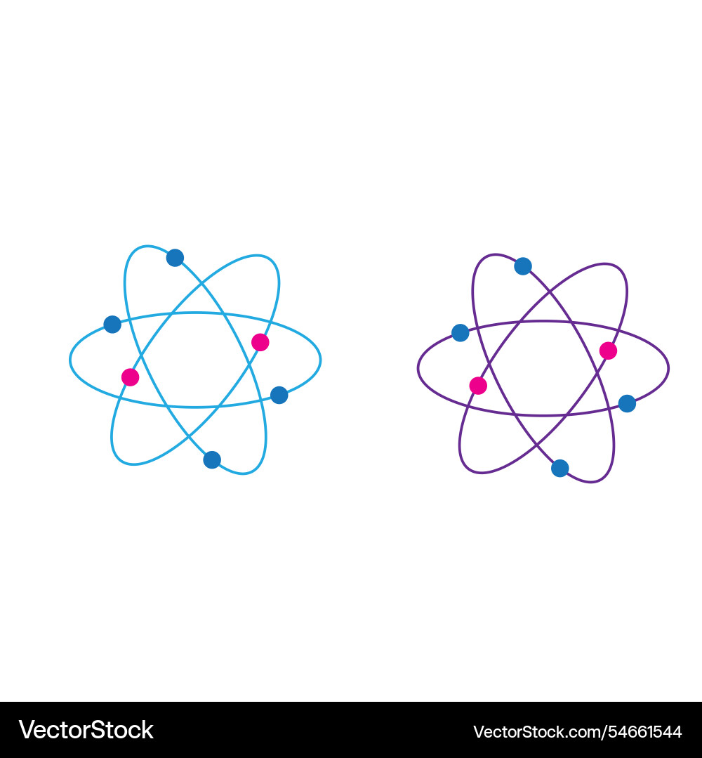 Atomic symbol icon or nucleus Royalty Free Vector Image