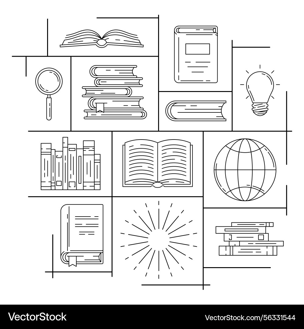 Background with books image for education Vector Image