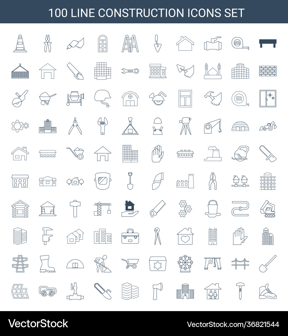 Bau Icons Lizenzfreies Vektorbild - VectorStock