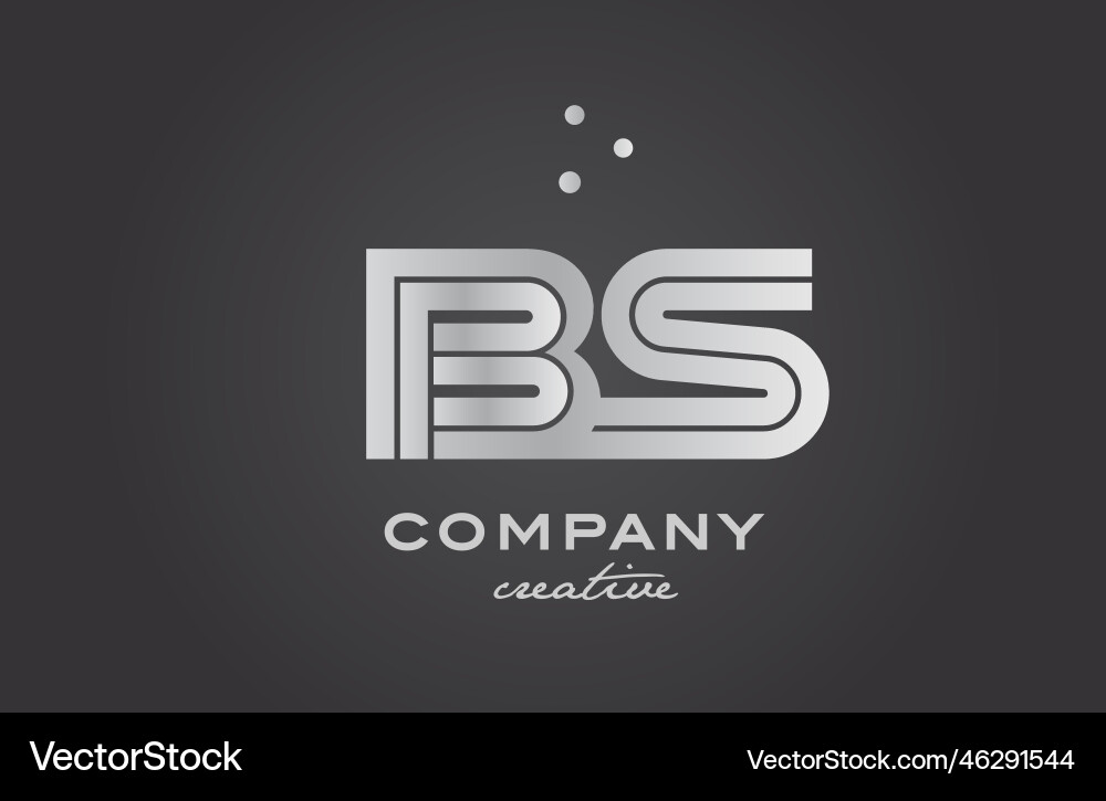 Black and grey bs combination alphabet bold Vector Image