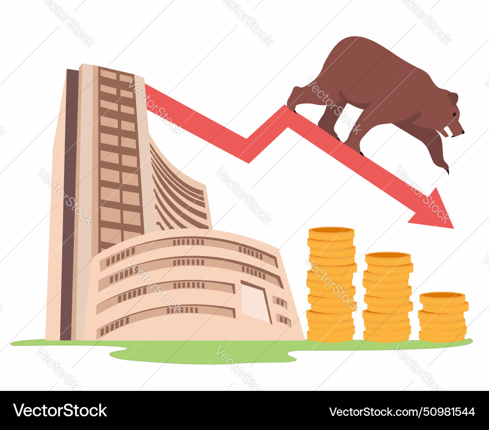 Bse building bombay stock exchange Royalty Free Vector Image