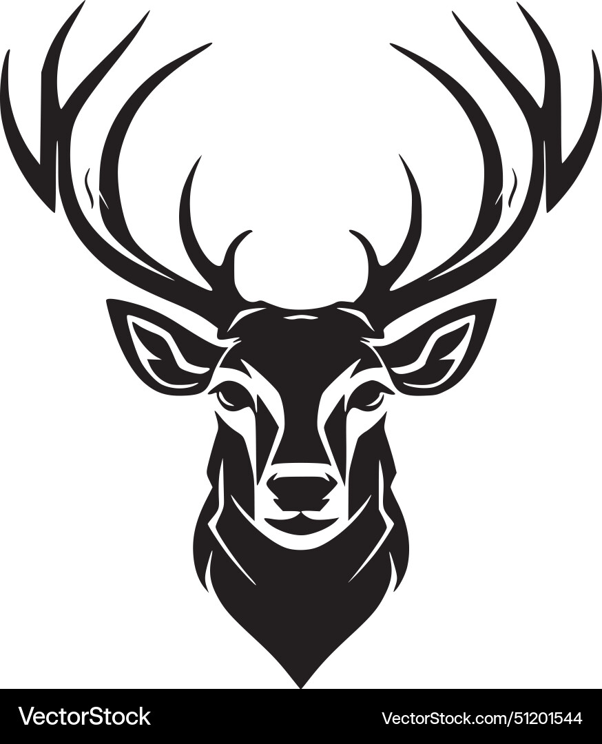 Deer - black and white Royalty Free Vector Image