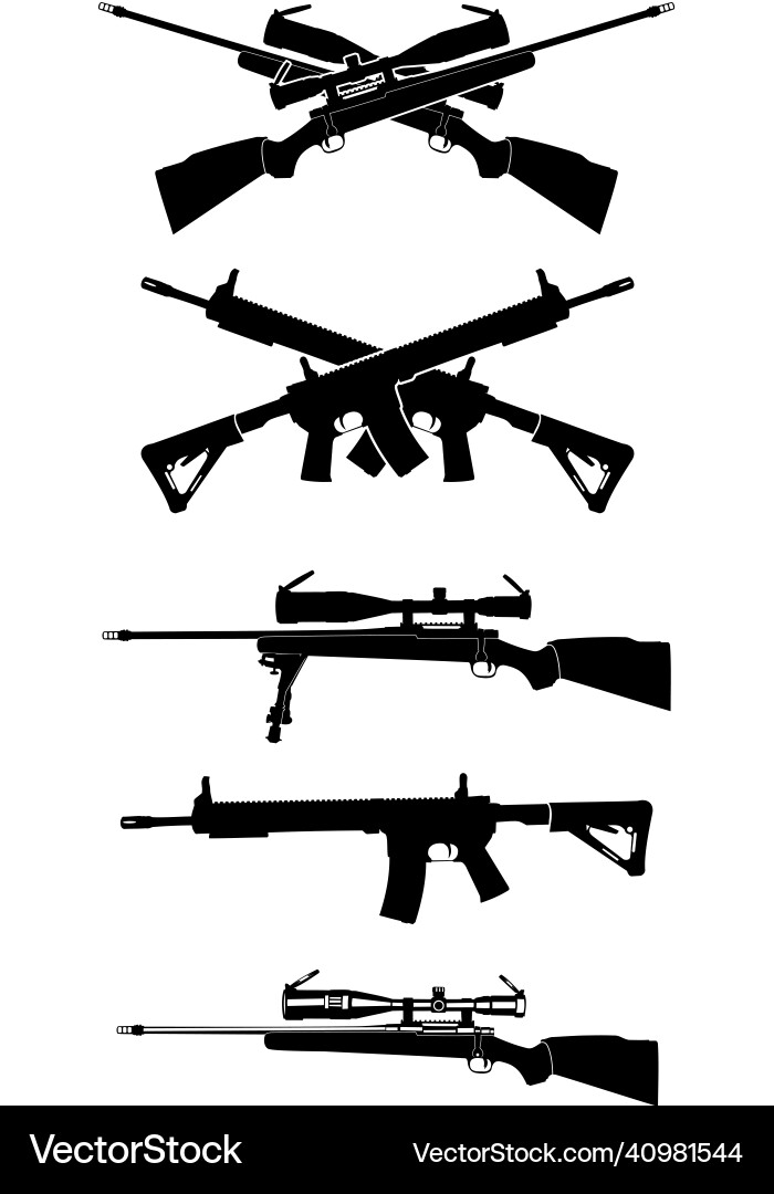Firearm silhouette Royalty Free Vector Image - VectorStock