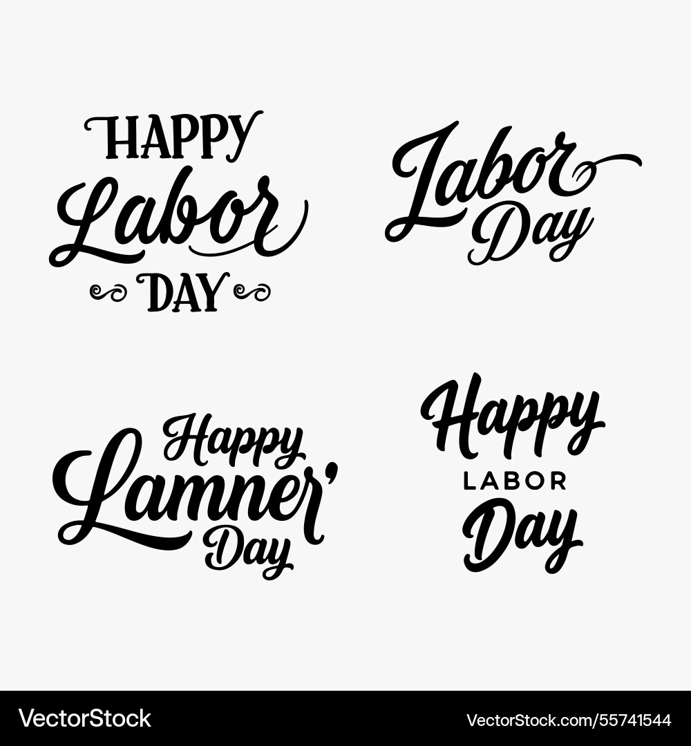 Labor day hand drawn lettering Royalty Free Vector Image