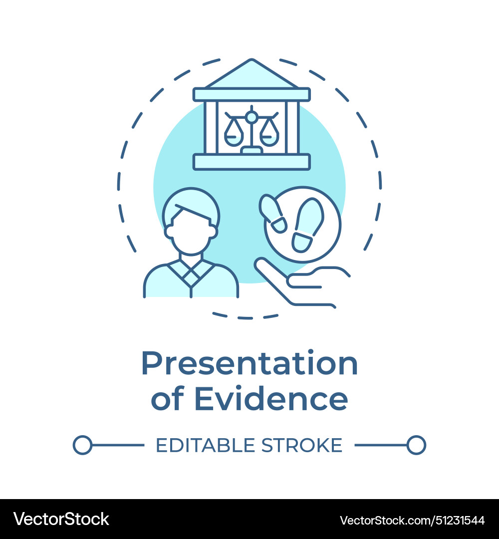 Presentation of evidence soft blue concept icon Vector Image