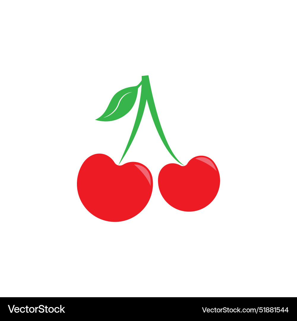 Red cherry logo icon Royalty Free Vector Image