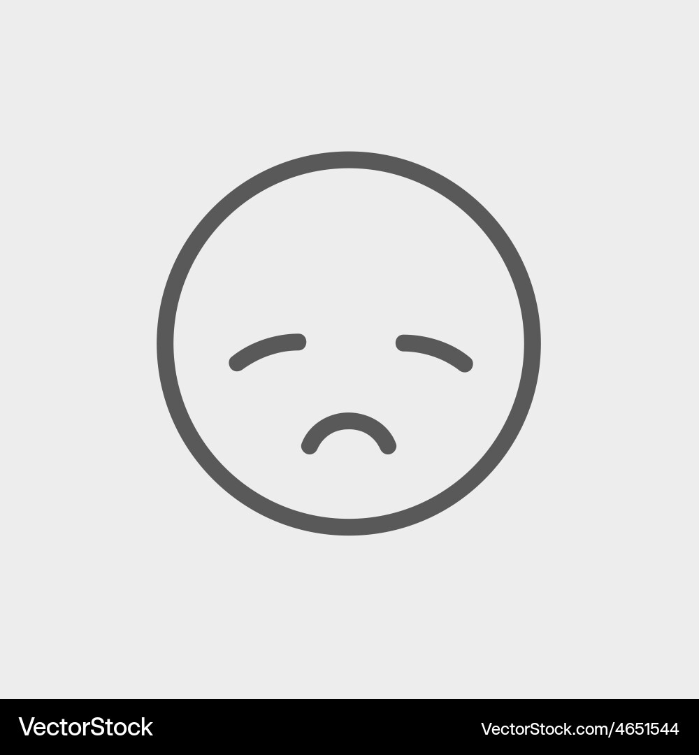 Sad face thin line icon Royalty Free Vector Image