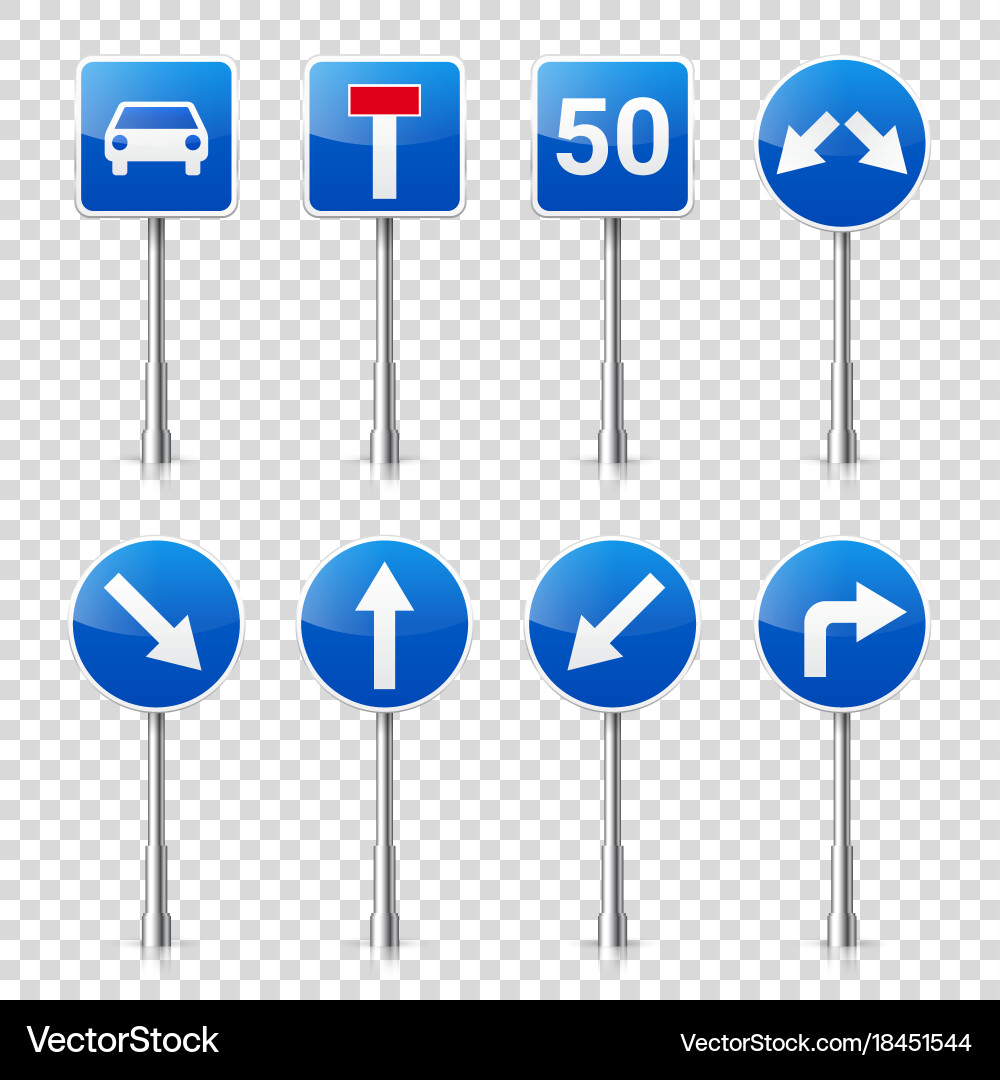 Traffic Sign Collection Royalty Free Vector Image