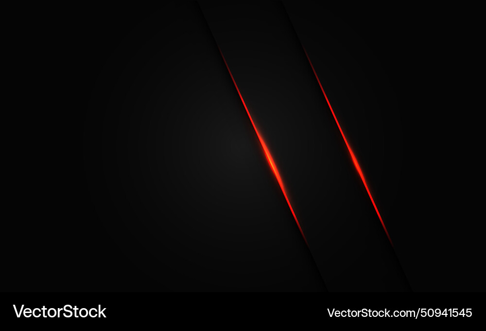 Abstract red twin line light slash on black Vector Image