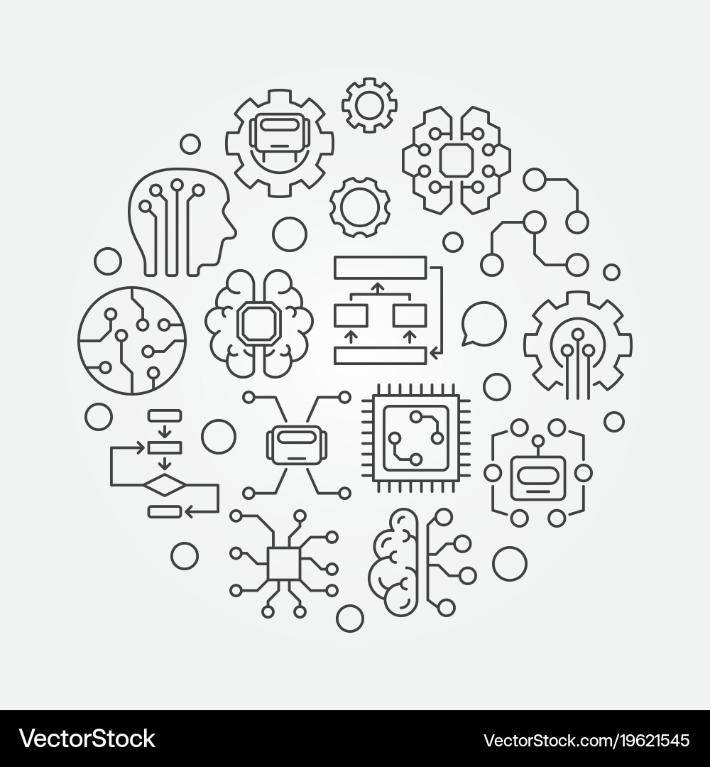 Artificial Intelligence Circuit Icon Royalty Free Vector