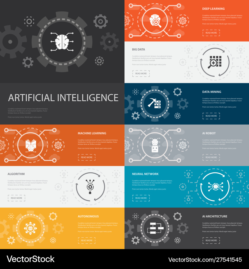 Künstliche Intelligenz Icons - Line Art Set Vektorbild